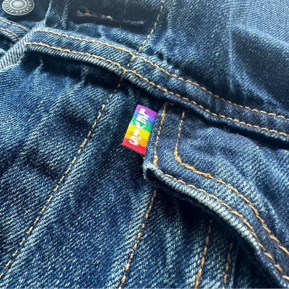 Levi's | Jackets & Coats | Levis Mens Denim Jacket With Pride Logo Tag ...